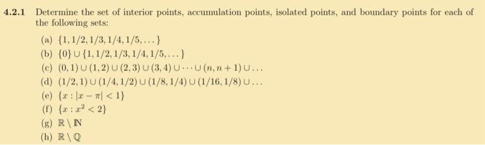 Solved 2.1 Determine the set of interior points, | Chegg.com