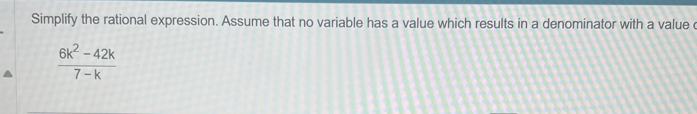 Solved Simplify the rational expression. Assume that no | Chegg.com