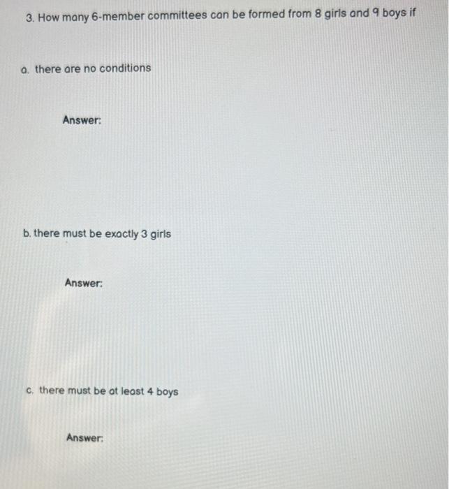 Solved Answer: 2. b. Why is 20 an example of a combination | Chegg.com