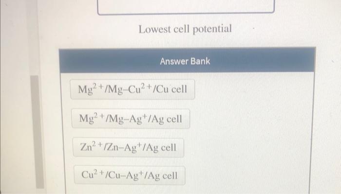 Solved Use the voltaic cells interactive to arrange the | Chegg.com