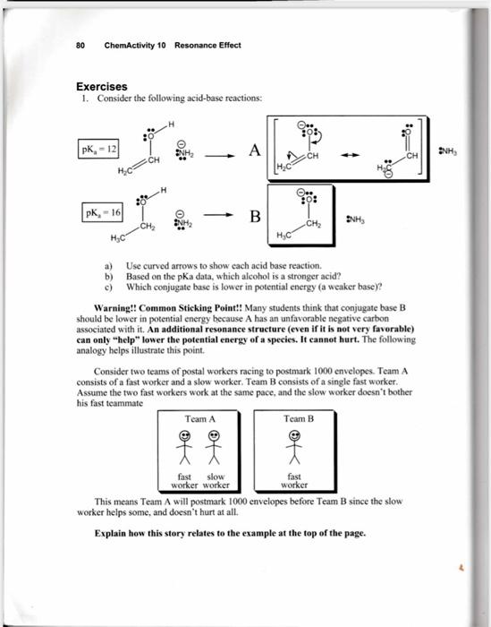 80 ChemActivity 10 Resonance Effect Exercises 1. | Chegg.com