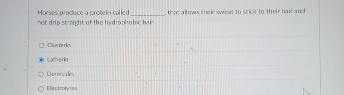 Solved Horses produce a protein calledthat allows their | Chegg.com