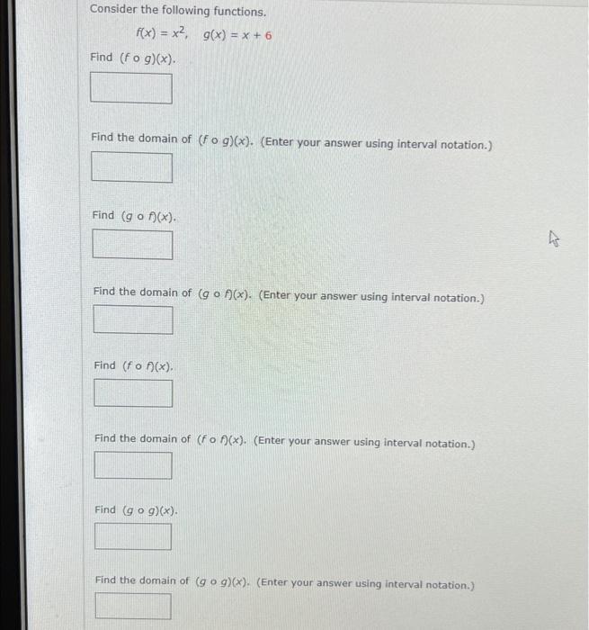 Solved Consider the following functions. f(x)=x+5x,g(x)=7x−5 | Chegg.com