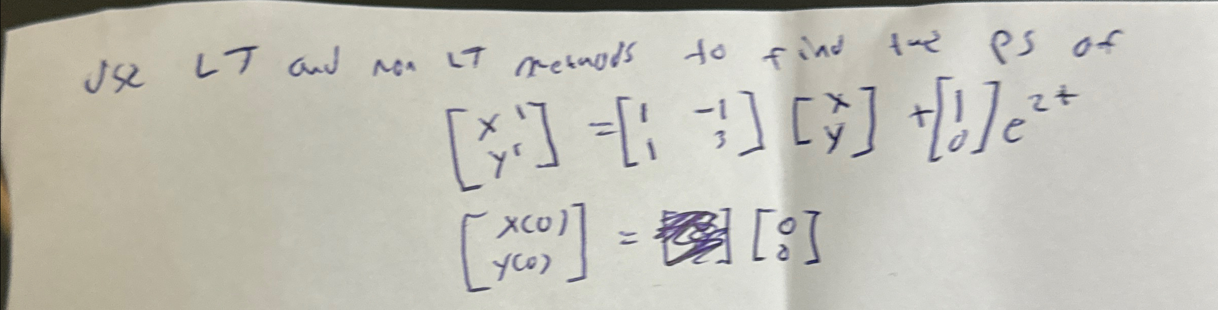Solved Use LT and non LT methods to find the ps | Chegg.com