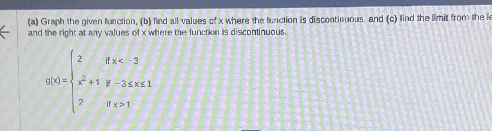 Solved (a) ﻿Graph the given function, (b) ﻿find all values | Chegg.com