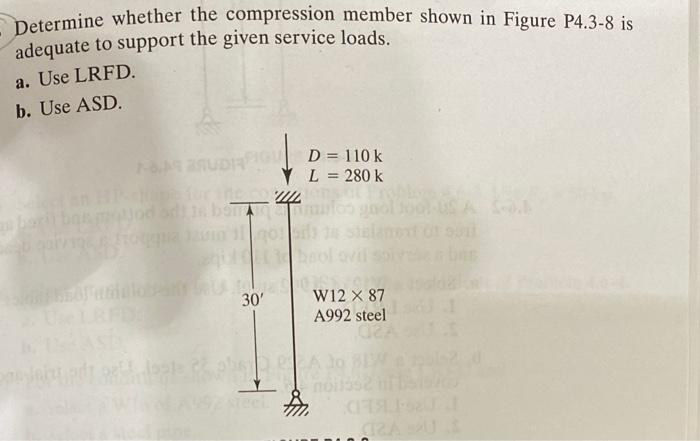 Solved Determine Whether The Compression Member Shown In Chegg