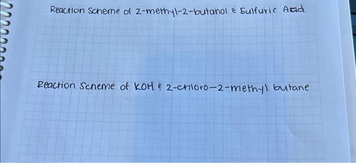 Solved Reaction scheme of 2-methy1-2-butanol \& Sulfuric Aad | Chegg.com