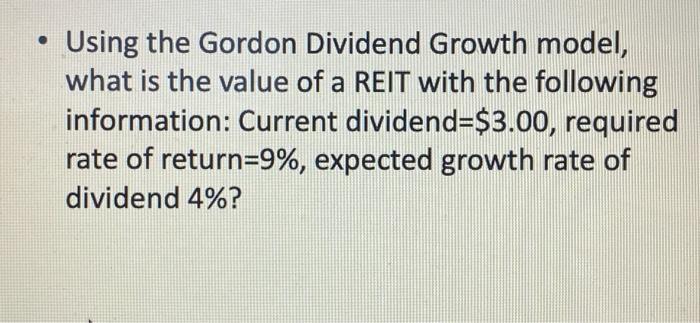 Solved Using the Gordon Dividend Growth model, what is the | Chegg.com