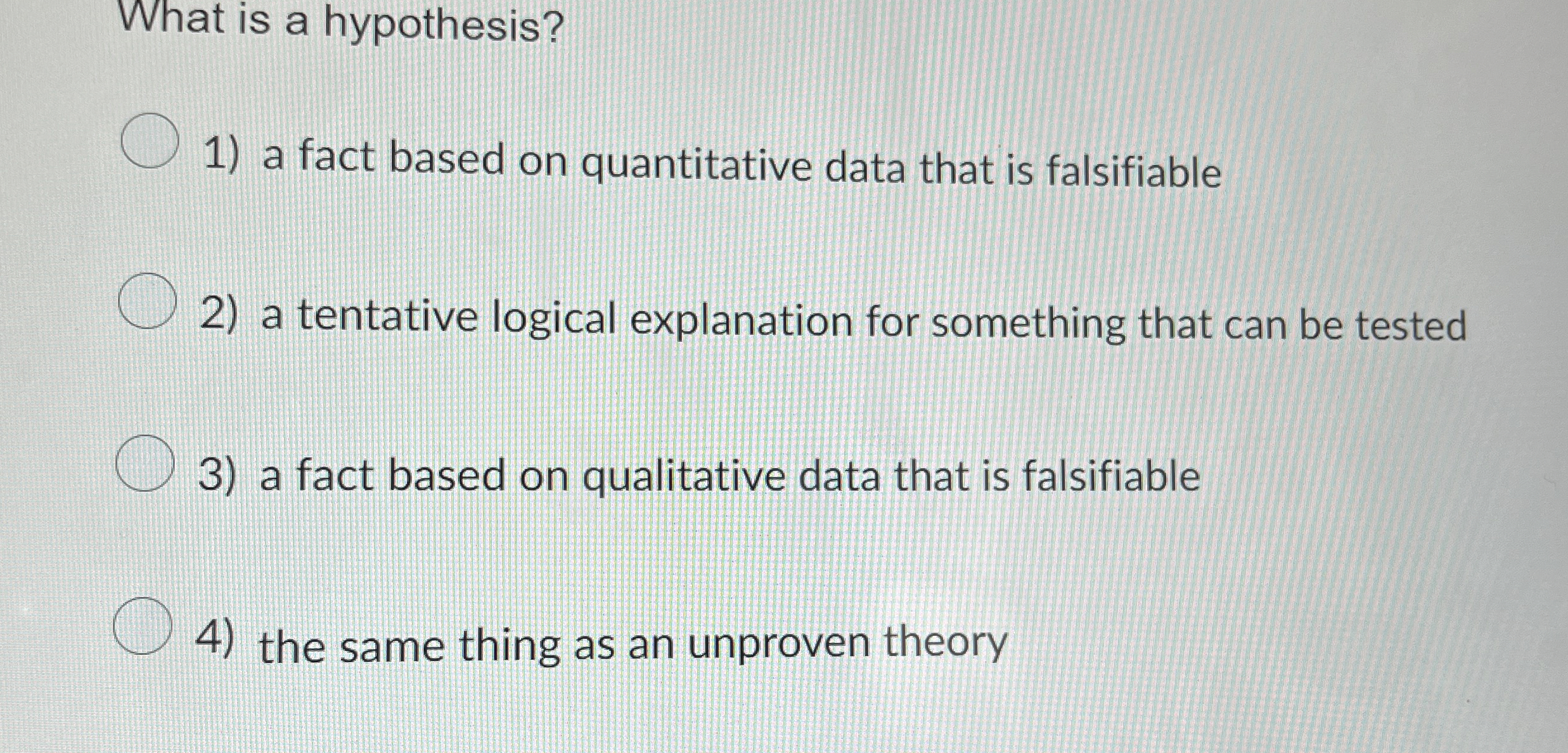 Solved What is a hypothesis?a fact based on quantitative | Chegg.com