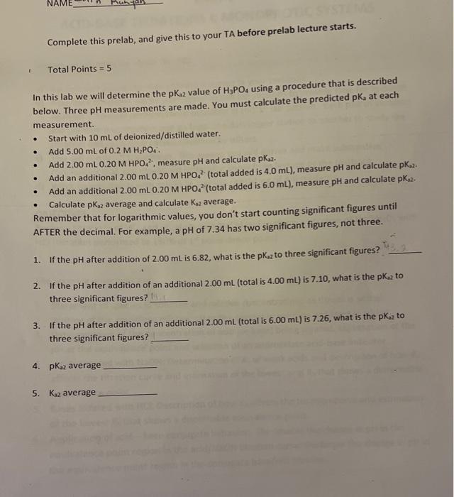 Solved Complete this prelab, and give this to your TA before | Chegg.com