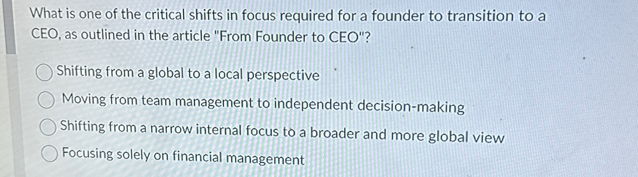 Solved What is one of the critical shifts in focus required | Chegg.com