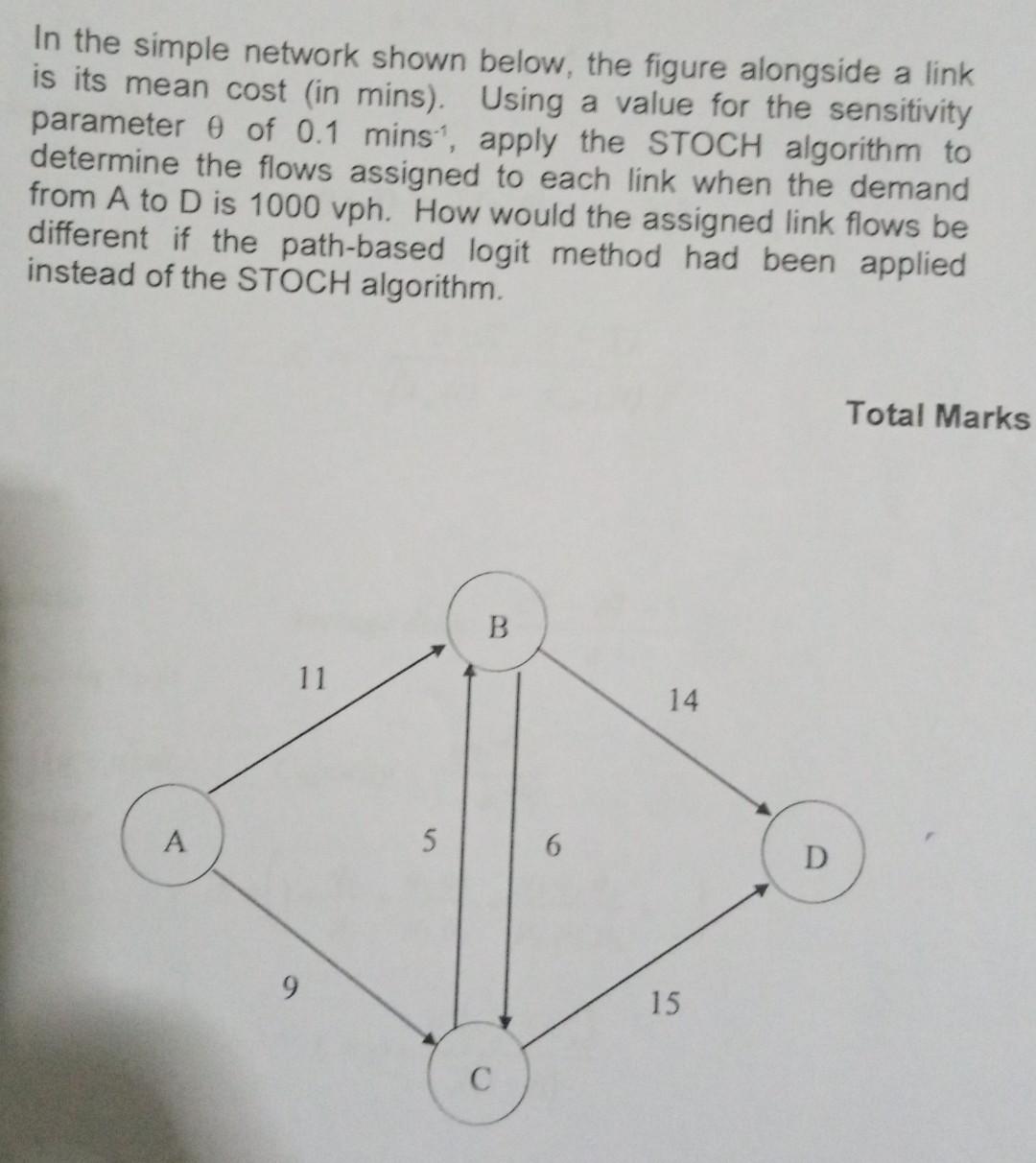 Solved Please help me with this traffic Demand modelling | Chegg.com