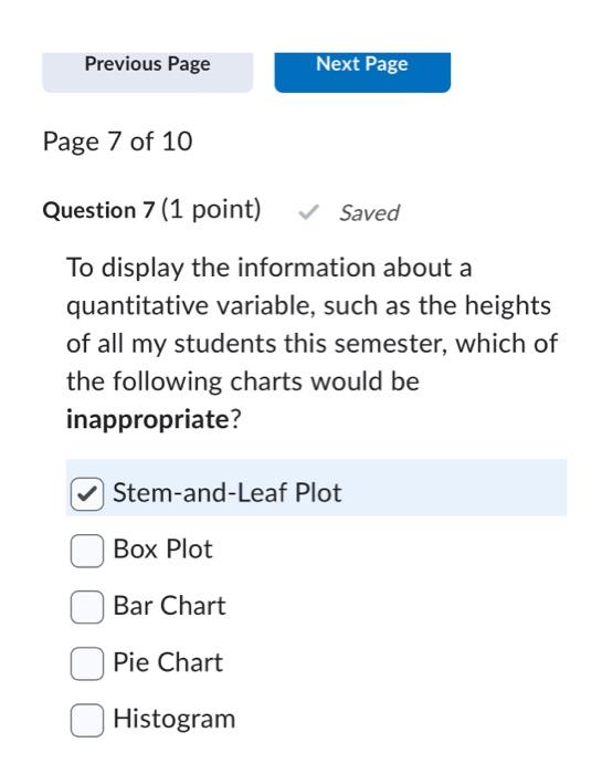 Solved To display the information about a quantitative | Chegg.com