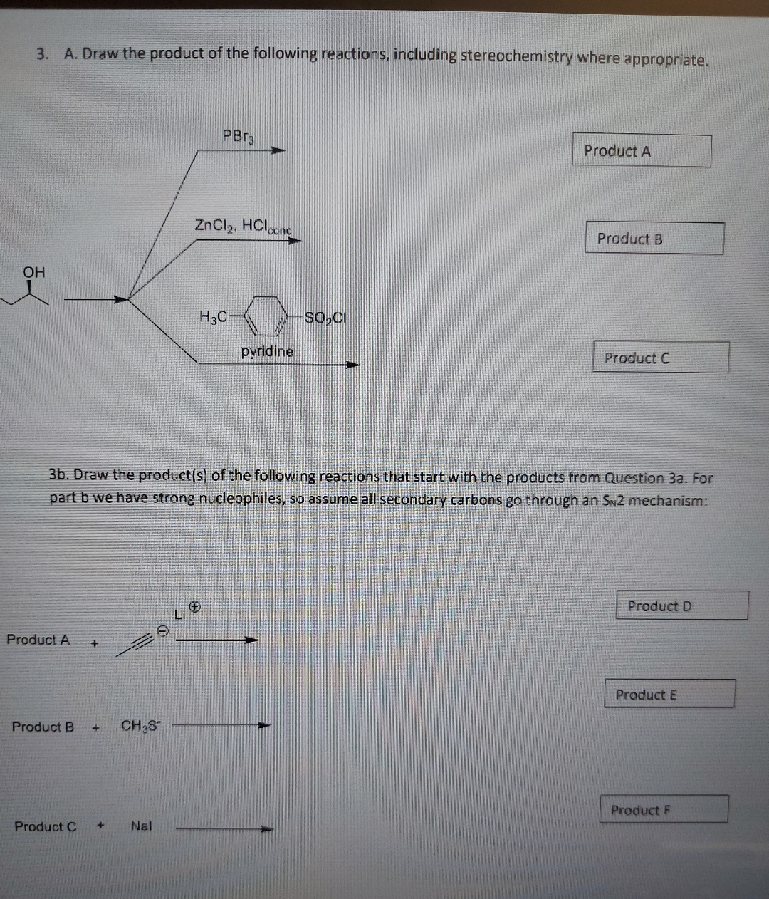 Solved A. ﻿Draw the product of the following reactions, | Chegg.com