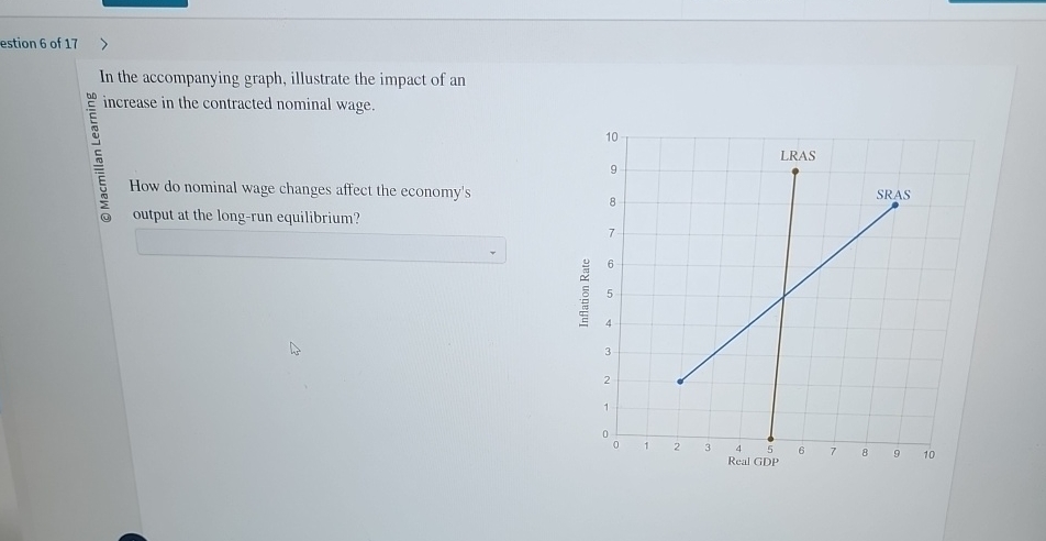 Solved estion 6 ﻿of 17In the accompanying graph, illustrate | Chegg.com