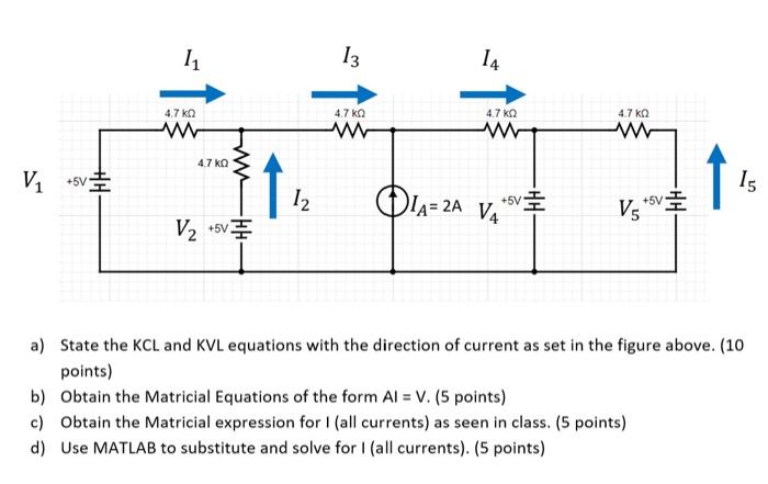 a) State the KCL and KVL equations with the direction | Chegg.com