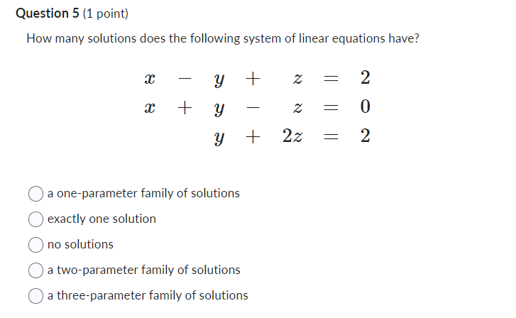 Solved How many solutions does the following system of | Chegg.com