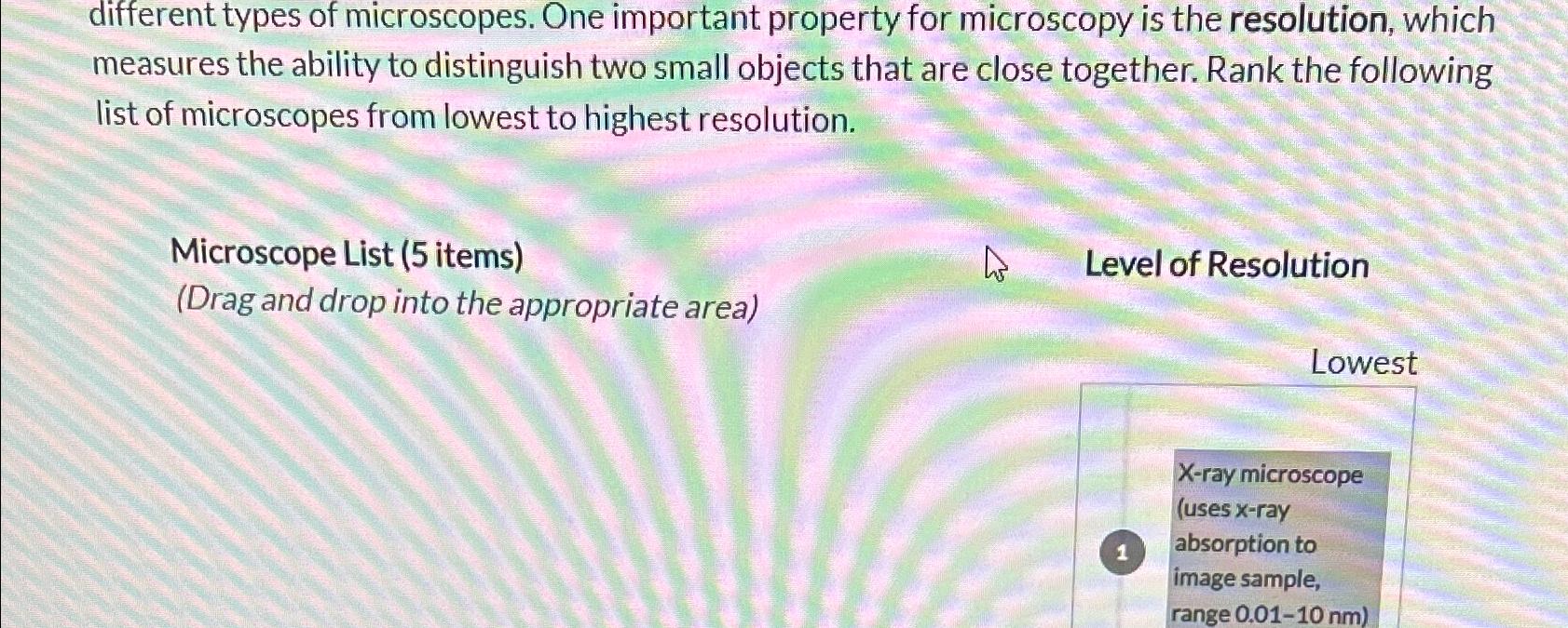 Solved different types of microscopes. One important | Chegg.com