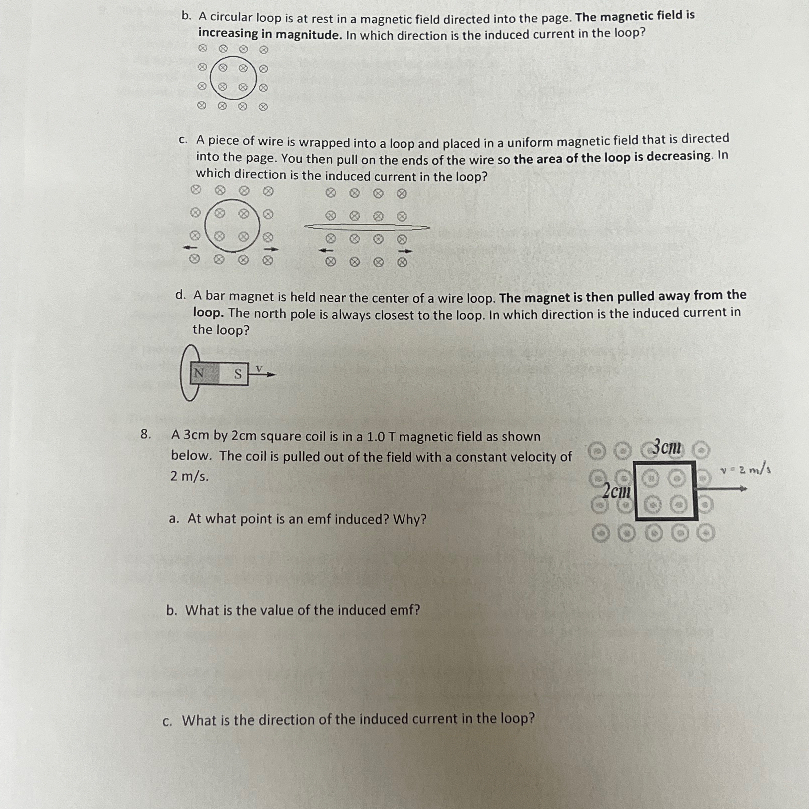 Solved b. ﻿A circular loop is at rest in a magnetic field | Chegg.com