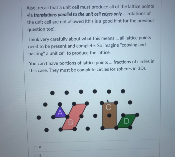 Solved For the lattice shown below, and considering only the | Chegg.com