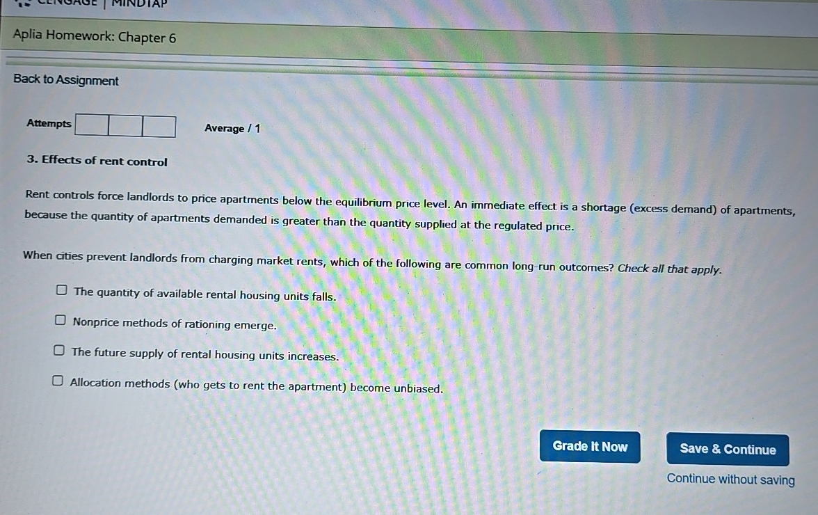 Solved Aplia Homework: Chapter 6Back to AssignmentAttempts | Chegg.com