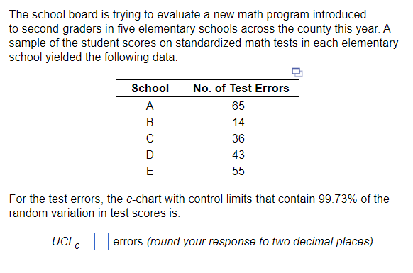 Solved The school board is trying to evaluate a new math | Chegg.com