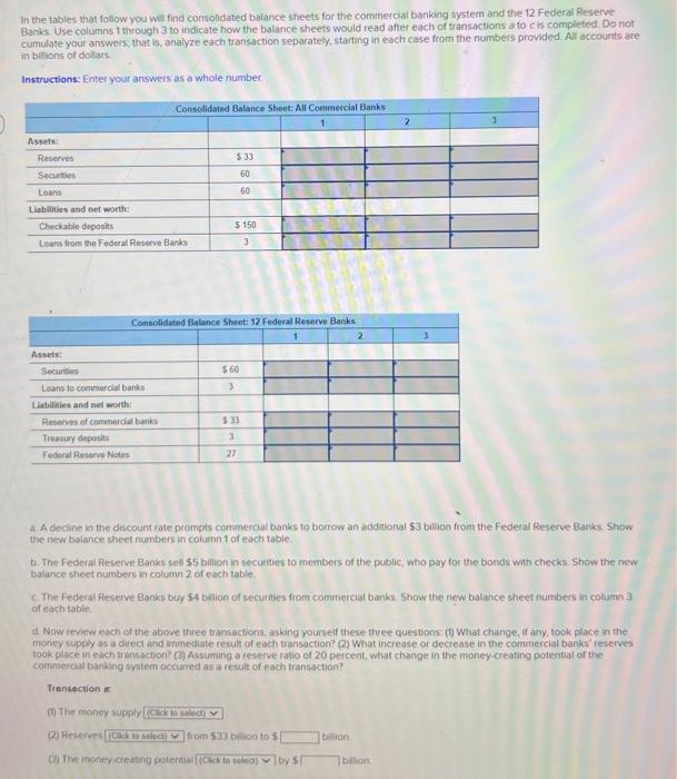 Solved In the tables that follow you will find consolidated | Chegg.com