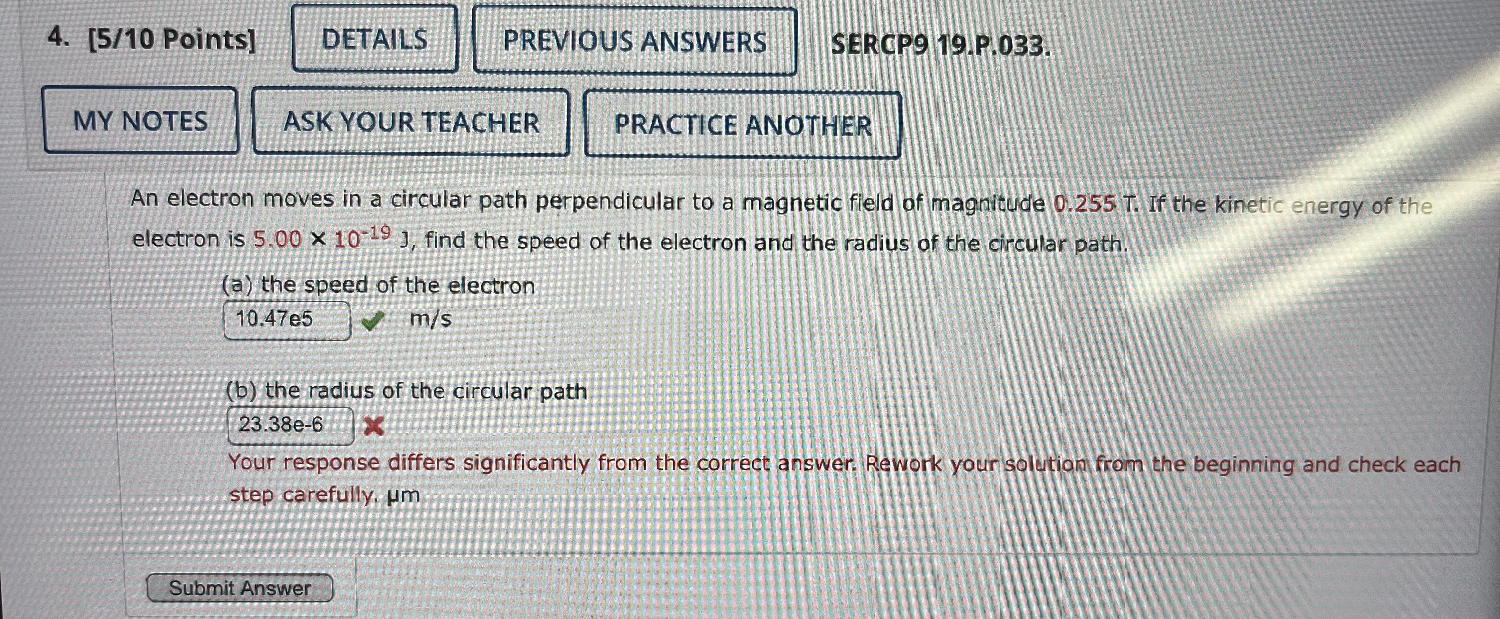 Solved An electron moves in a circular path perpendicular to | Chegg.com