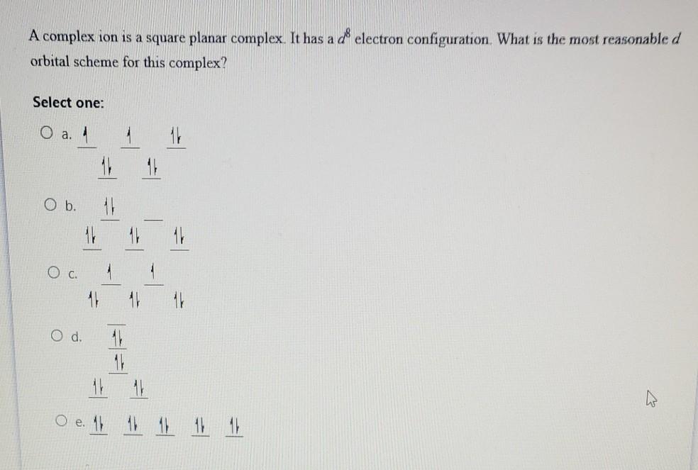 Solved A complex ion is a square planar complex. It has a d | Chegg.com