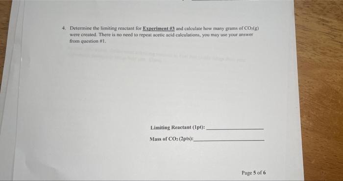Solved Part II: Limiting Reactant Calculations In this | Chegg.com