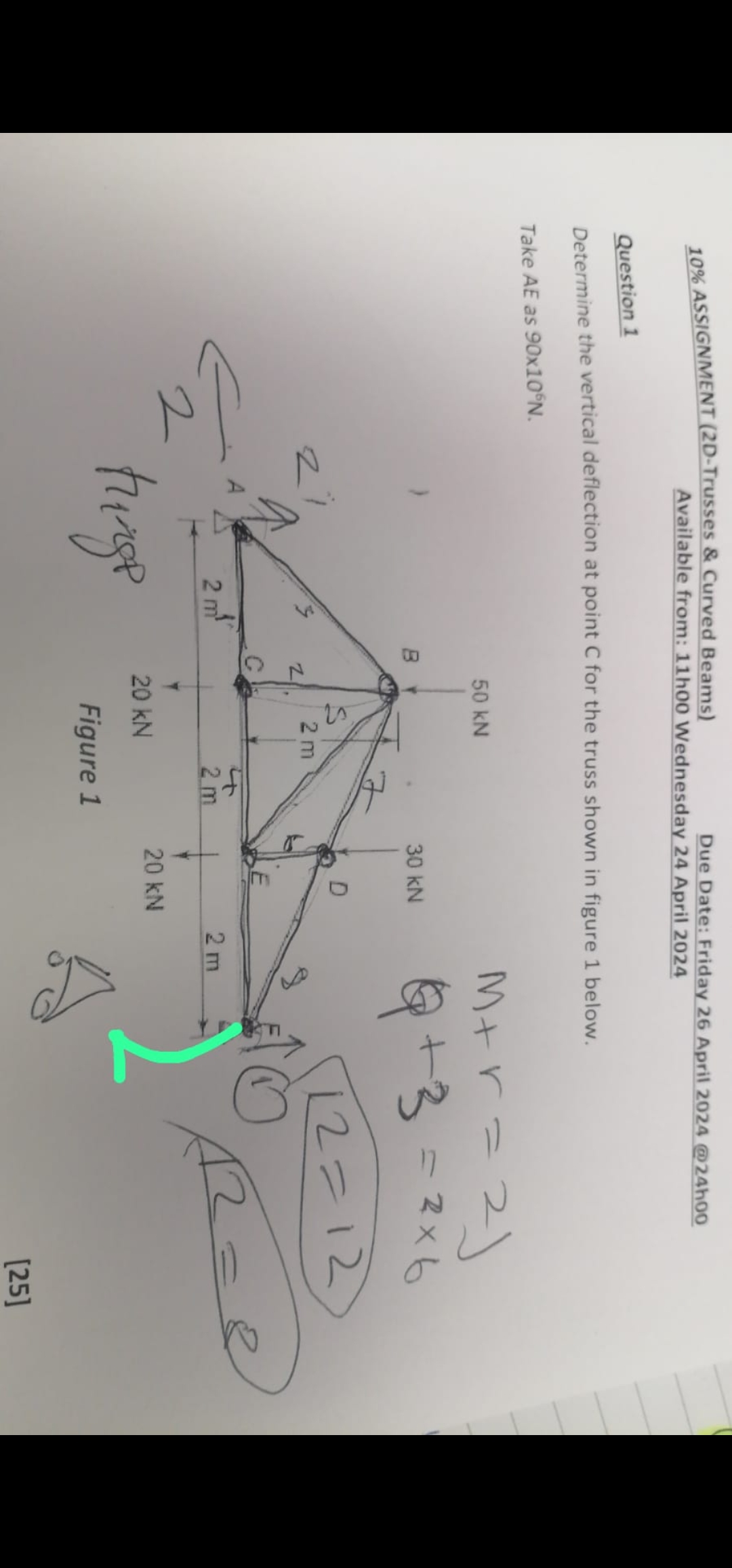 Solved 10% ﻿ASSIGNMENT (2D-Trusses & Curved Beams)Due Date: | Chegg.com