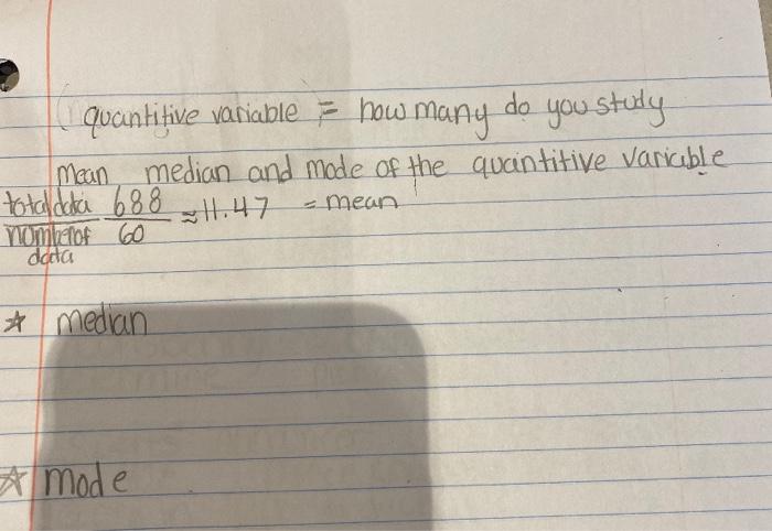 Solved Task #1 - Choose one quantitative variable from the | Chegg.com