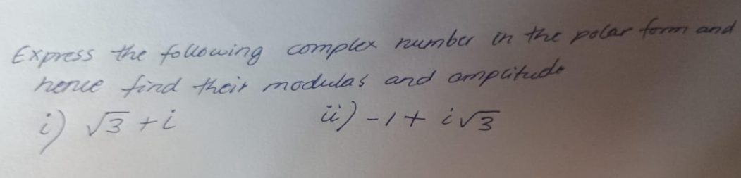Solved Express the following complex number in the polar | Chegg.com