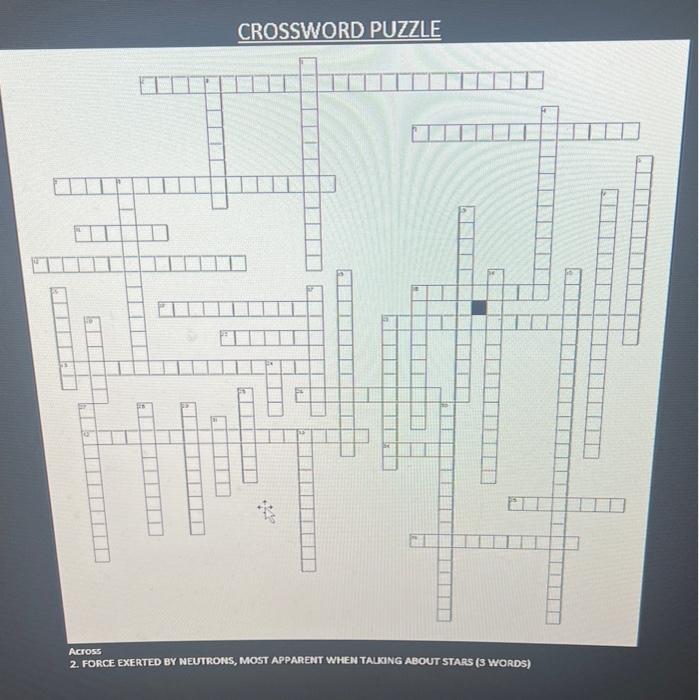Solved CROSSWORD PUZZLE Actoss 2. FORCE EXERTED BY MEUTRONS, | Chegg.com