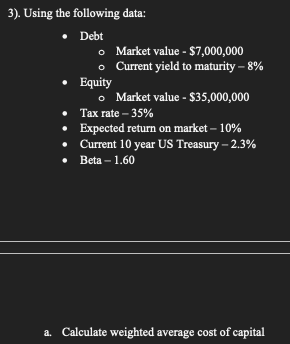 Solved Using the following data: . ﻿Using the following | Chegg.com