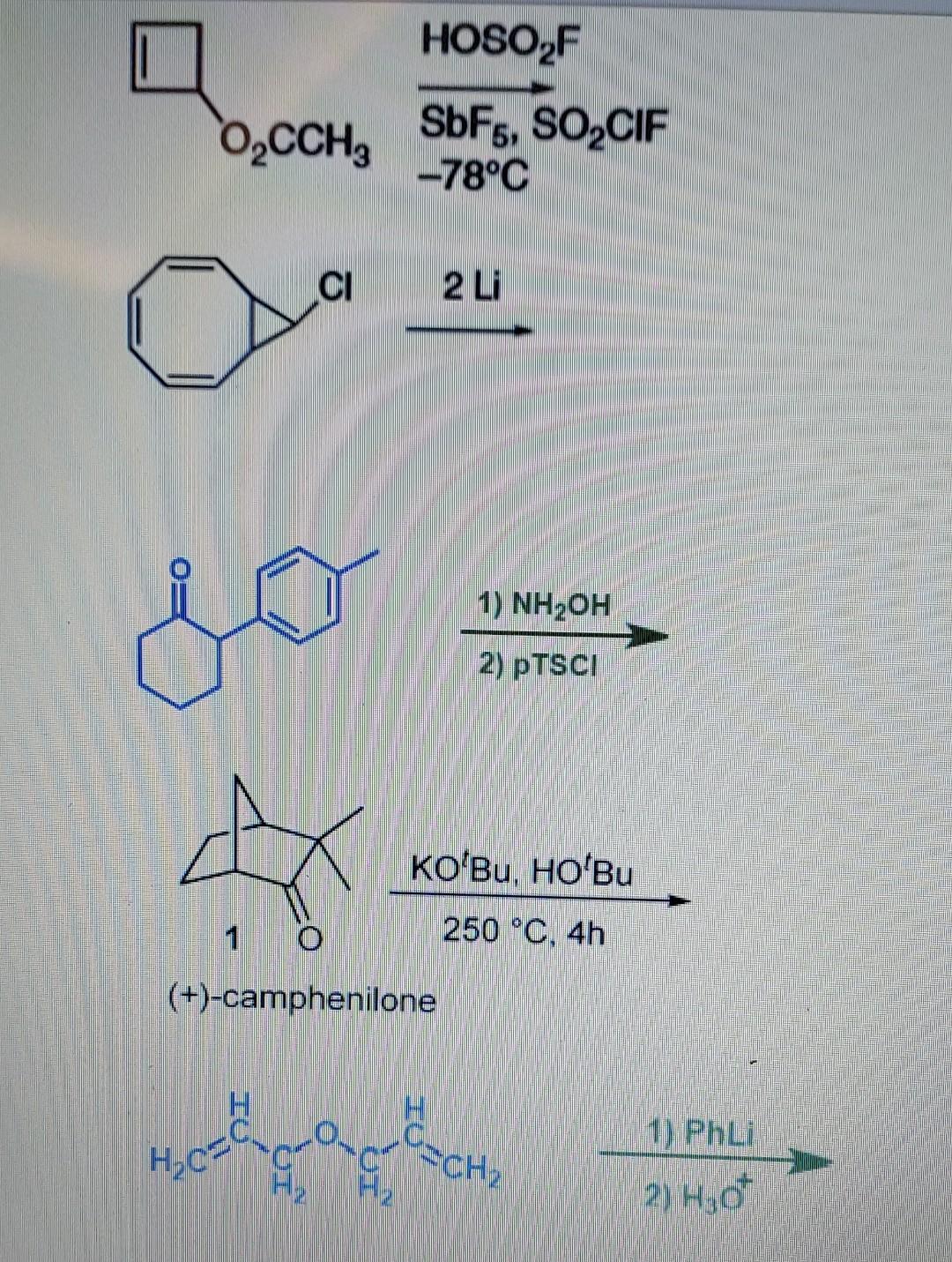 Solved 2Li 2) pTSCl 1) NH2OH 250∘C,4 hKOtBu,HOtBu | Chegg.com