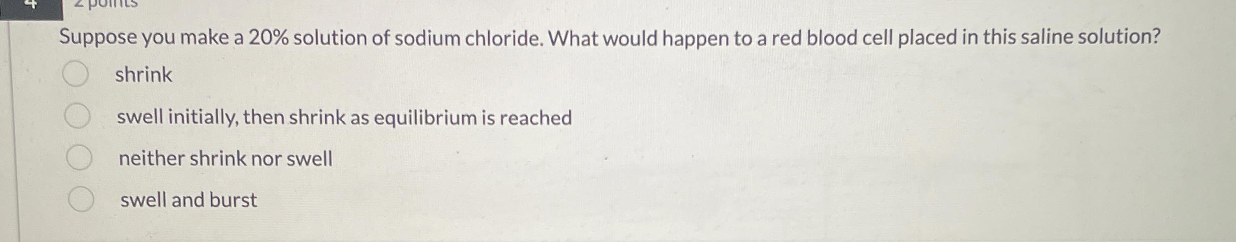 Solved Suppose you make a 20% ﻿solution of sodium chloride. | Chegg.com