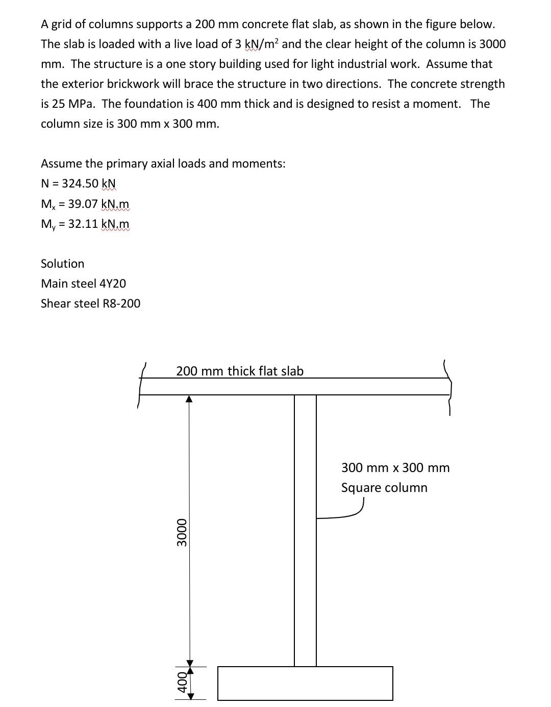 A grid of columns supports a 200 mm concrete flat | Chegg.com