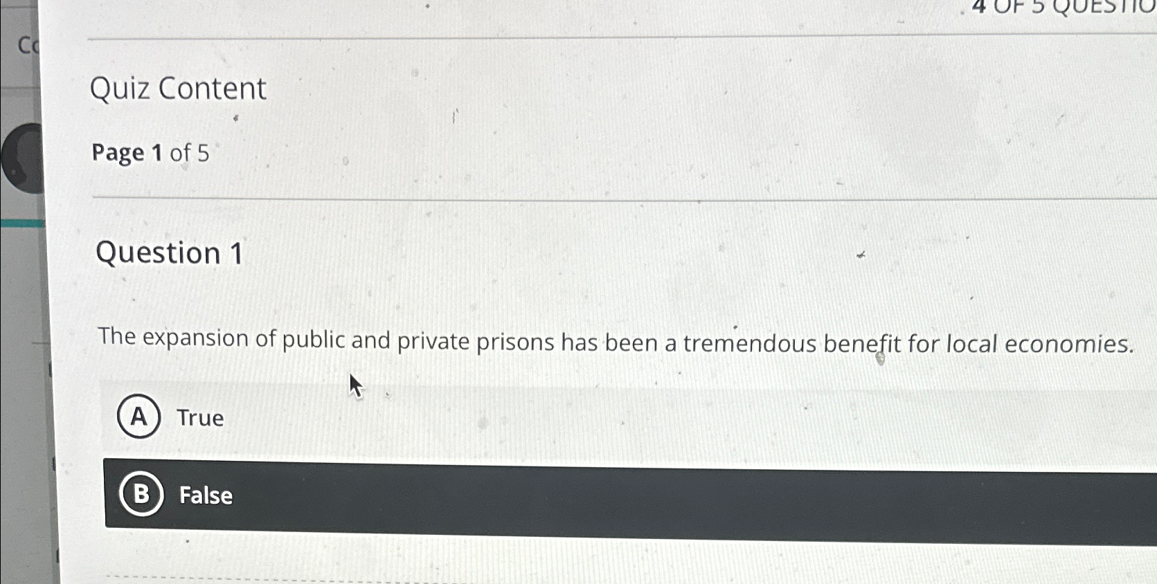 Solved Quiz ContentPage 1 ﻿of 5Question 1The expansion of | Chegg.com