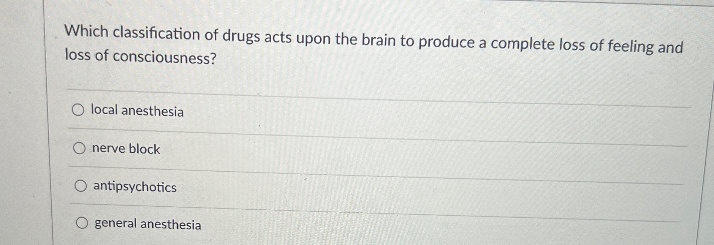 Solved Which classification of drugs acts upon the brain to | Chegg.com