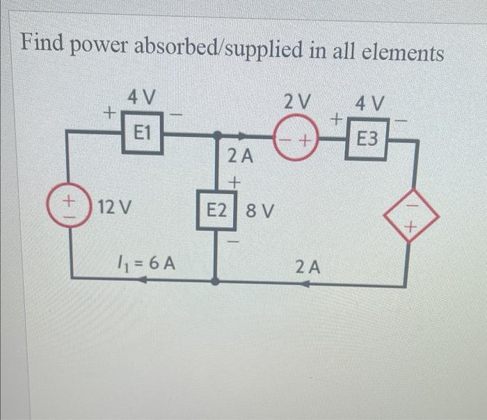 Solved Find power absorbed/supplied in all elementsFind the | Chegg.com Solved Find power absorbed/supplied in all elementsFind the | Chegg.com