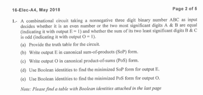 Solved 1.- A combinational circuit taking a nonnegative | Chegg.com