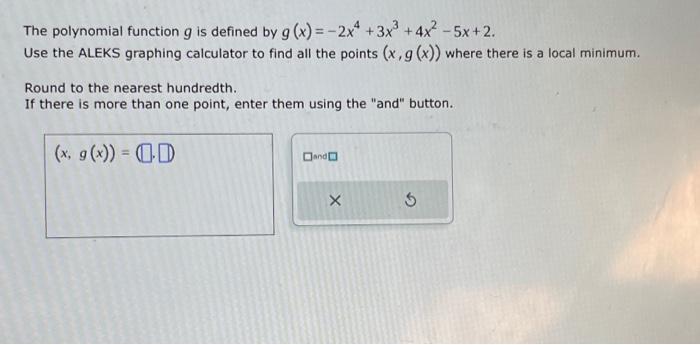 Solved The polynomial function g is defined by | Chegg.com