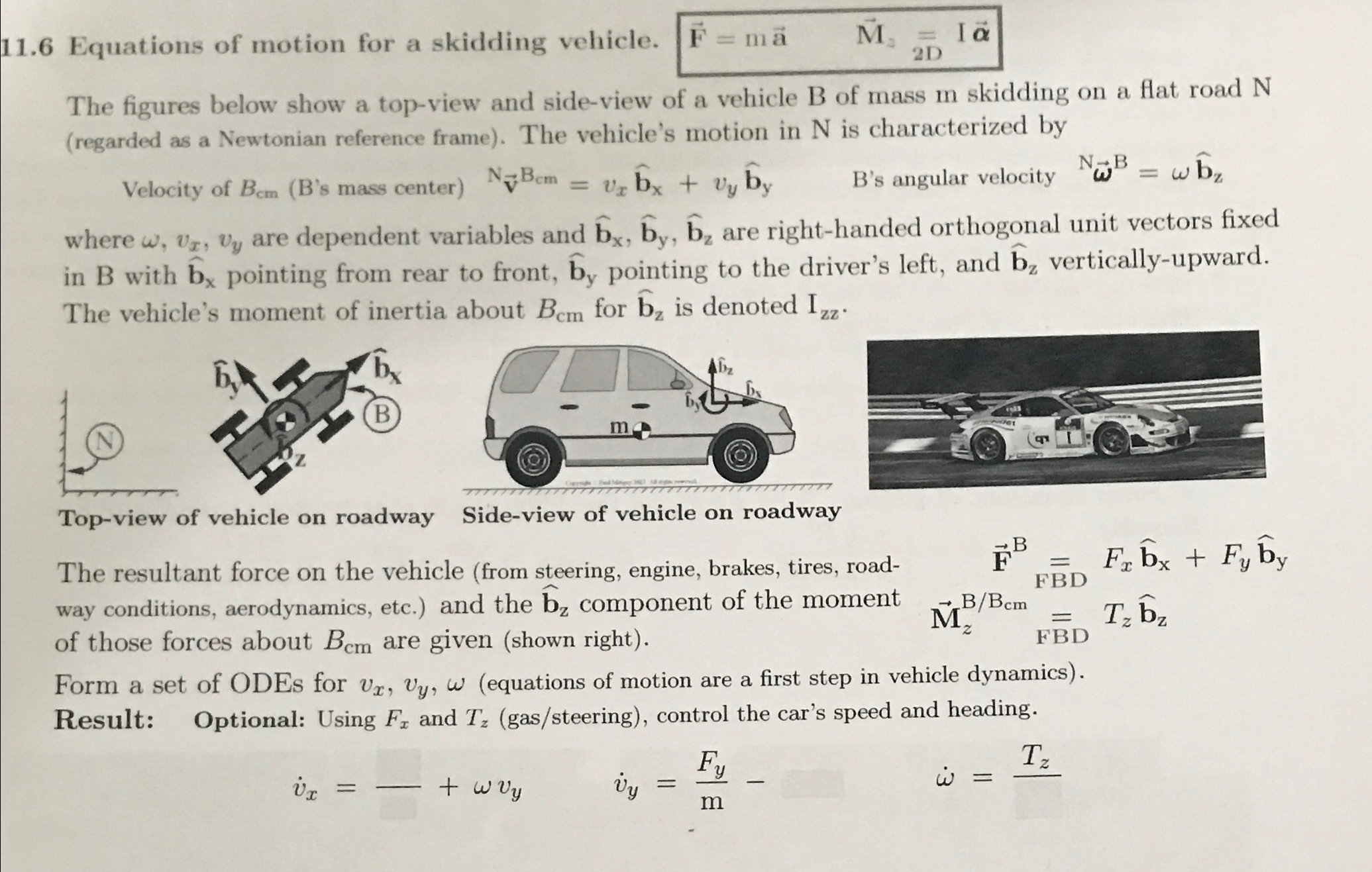 Solved 11.6 ﻿Equations of motion for a skidding vehicle. | Chegg.com