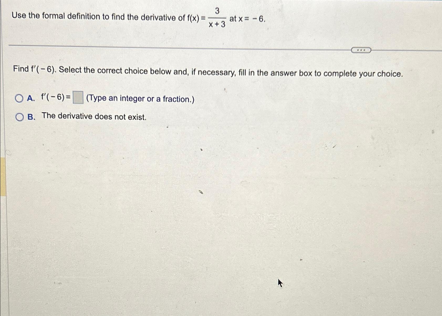 Solved Use the formal definition to find the derivative of | Chegg.com