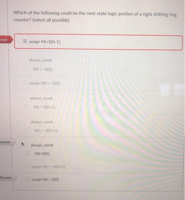 Which of the following could be the next state logic | Chegg.com