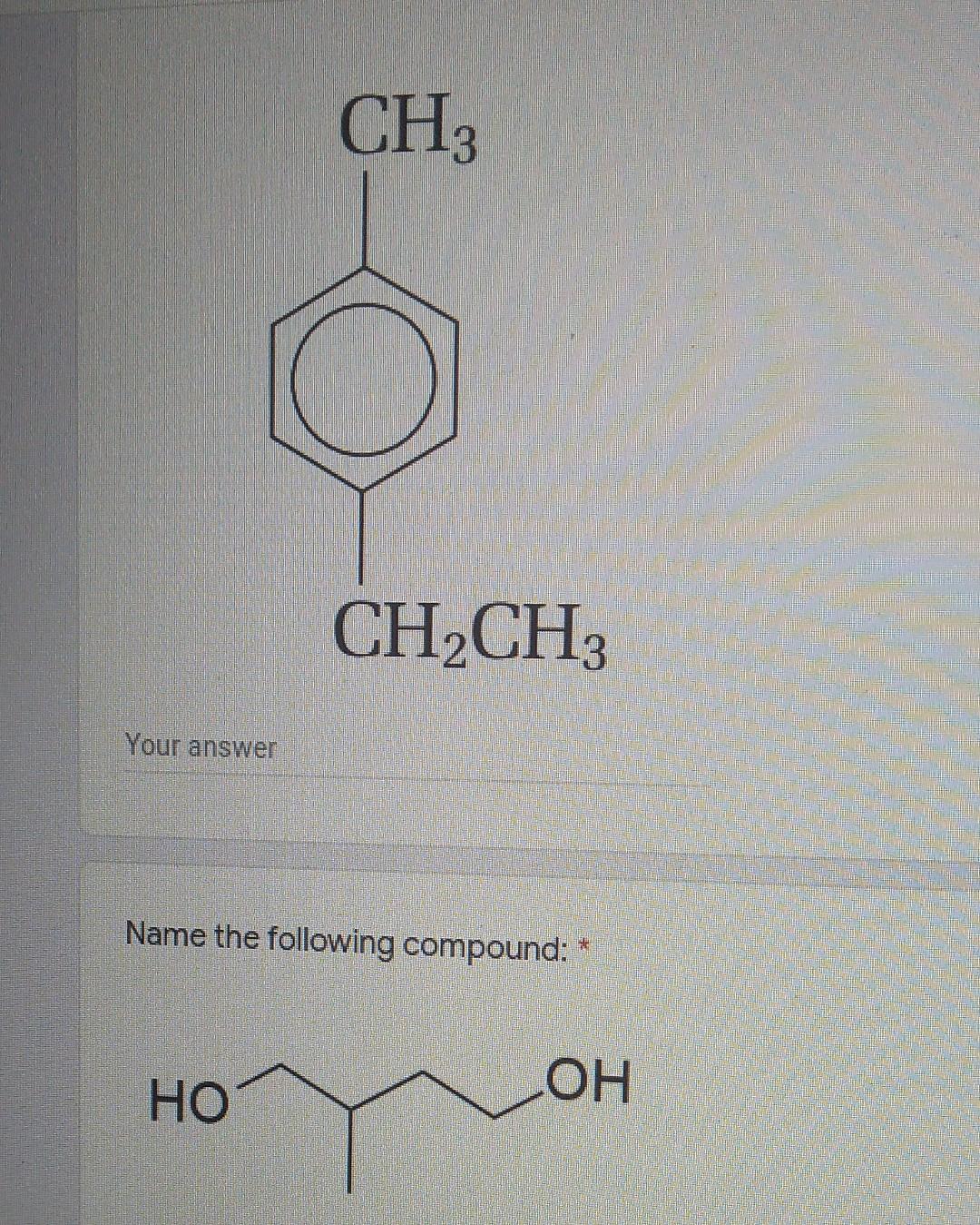 Solved Your answer CH3 HO CH₂CH3 Name the following | Chegg.com