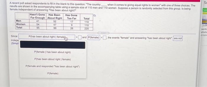 Solved SC A recent poll asked respondents to fill in the | Chegg.com