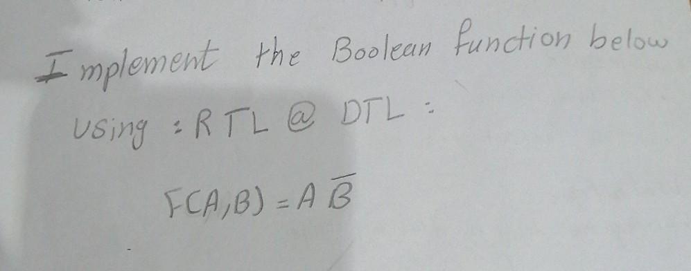 I Mplement The Boolean Function Below Using Rtl