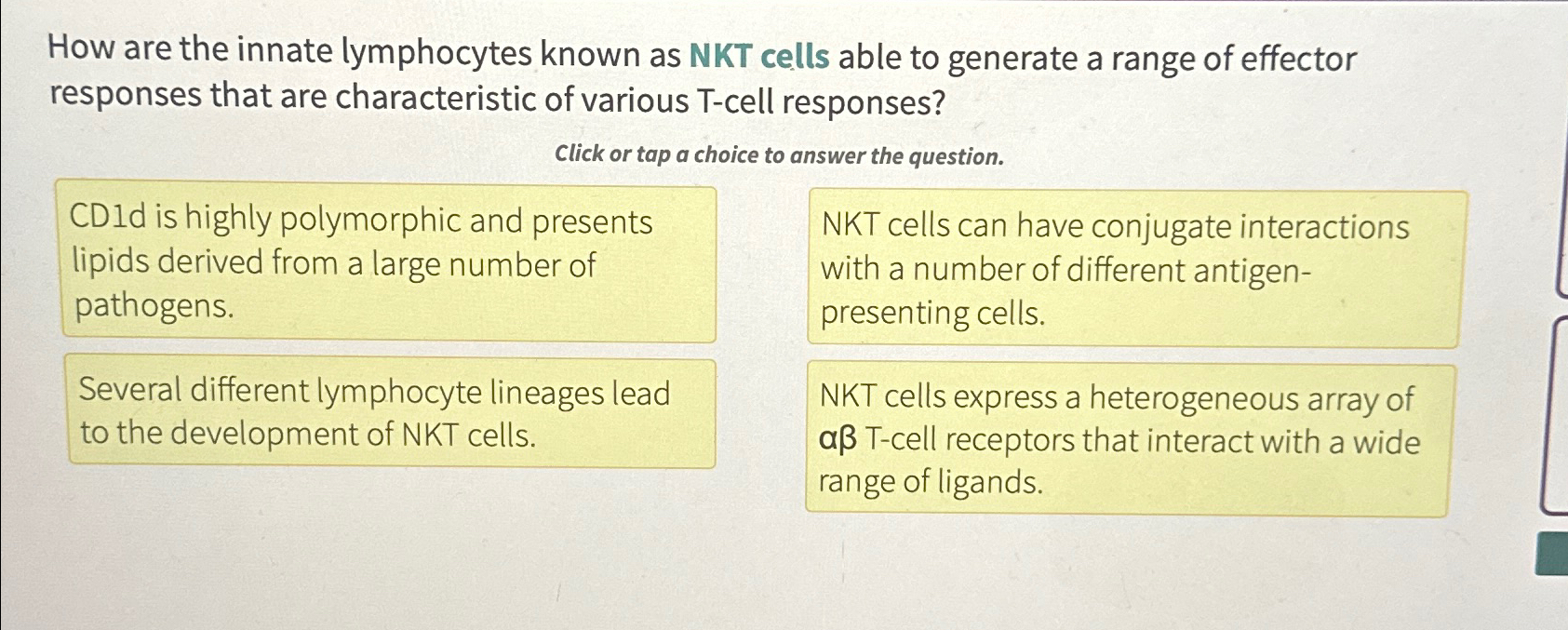 Solved How are the innate lymphocytes known as NKT cells | Chegg.com
